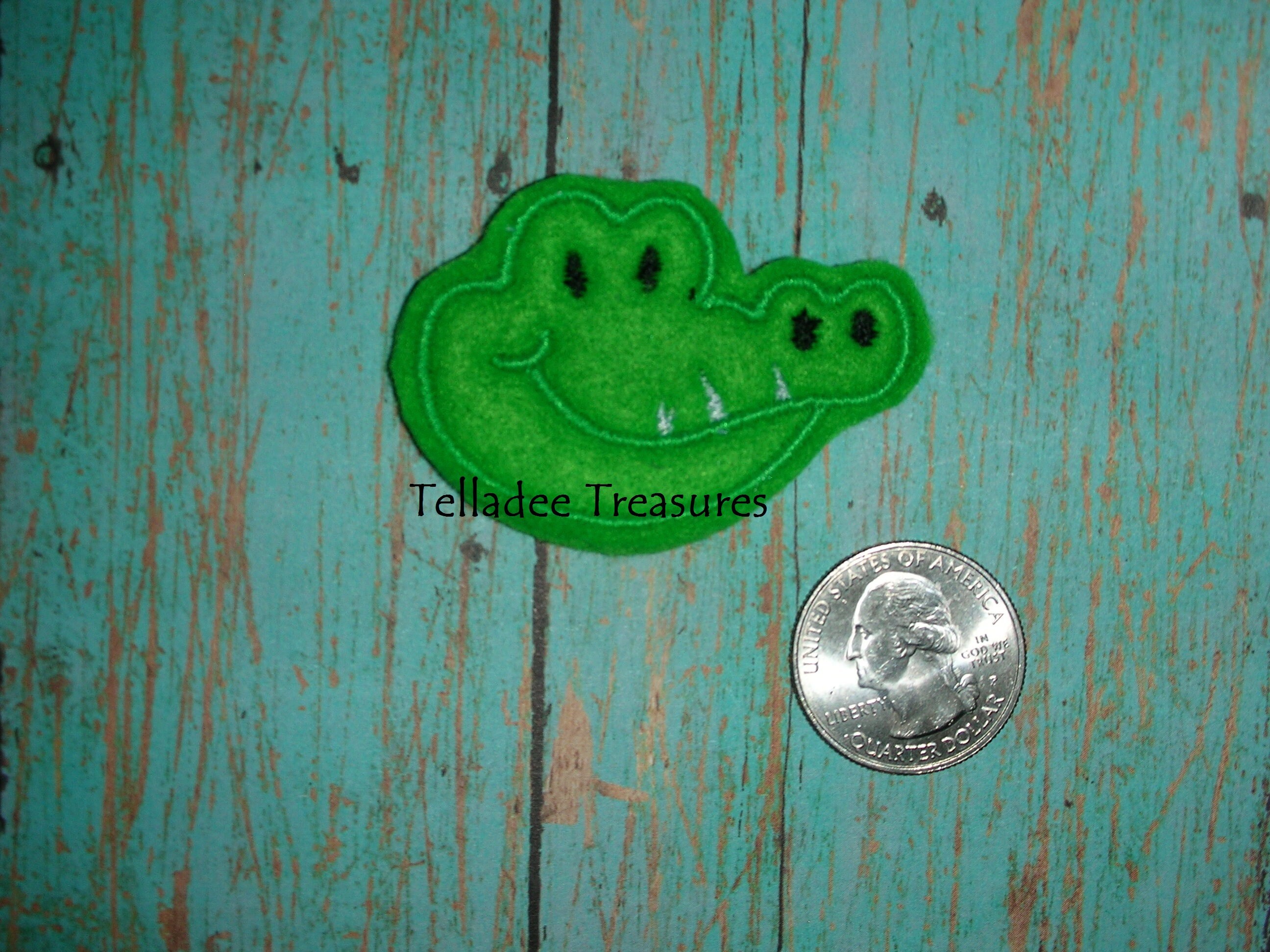 Alligator Head Feltie Small Green Felt Great for Hair | Etsy