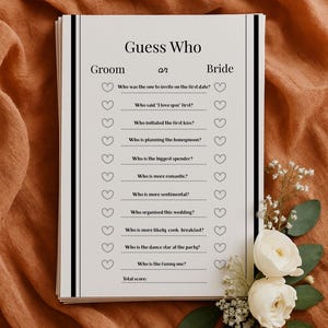 Bride & Groom Wedding Guess Who • Instant Download Printable Game - Etsy