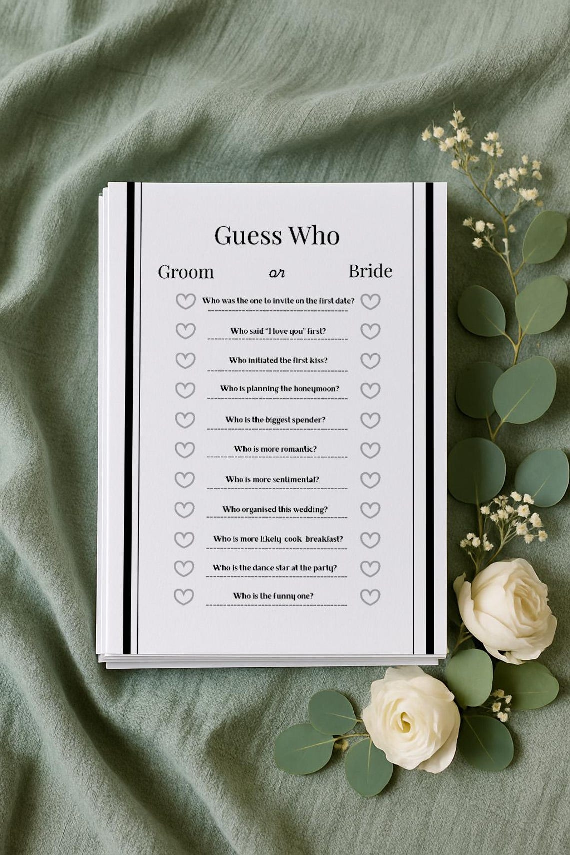 Bride & Groom Wedding Guess Who • Instant Download Printable Game - Etsy