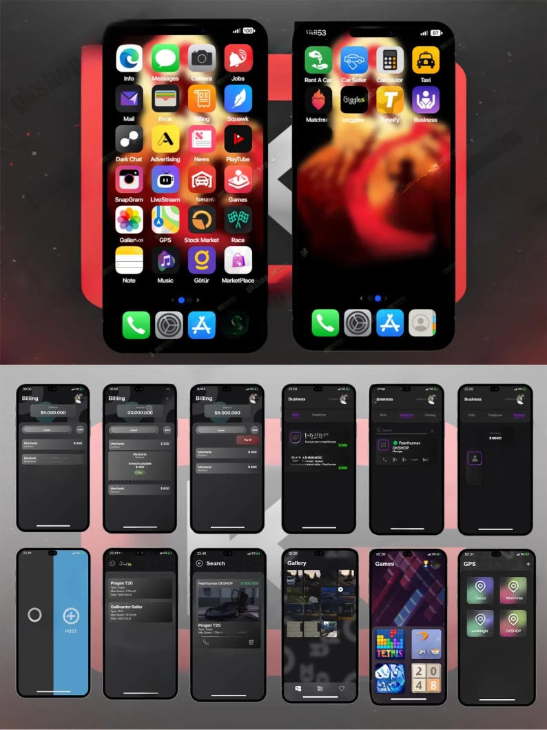 Fivem Phone ESX Script - Complete RP UI, Banking, Dating, Jobs & Games ...