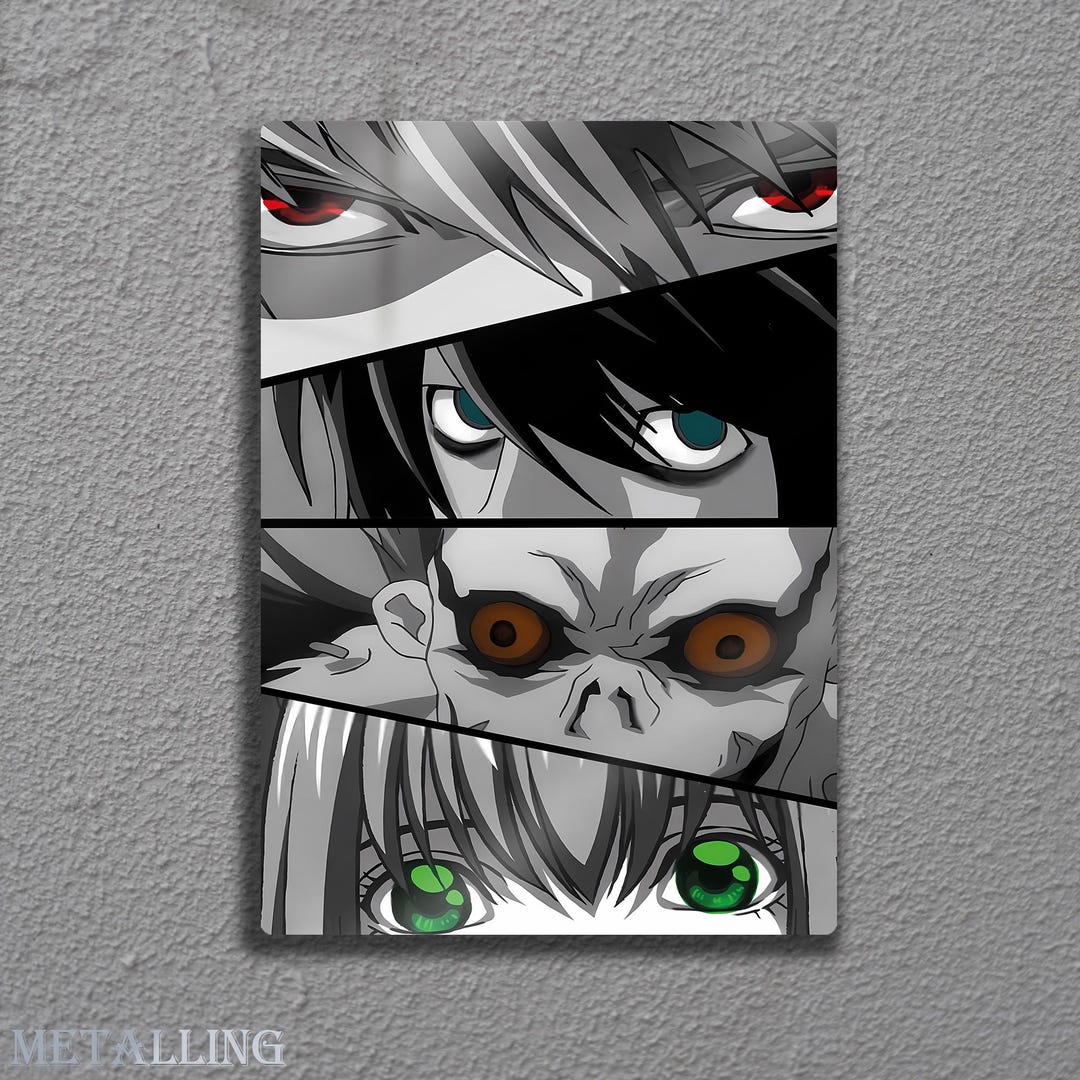 Death Note Eyes Metal Poster, Light L Ryuk Misa Art, Anime Wall Decor ...