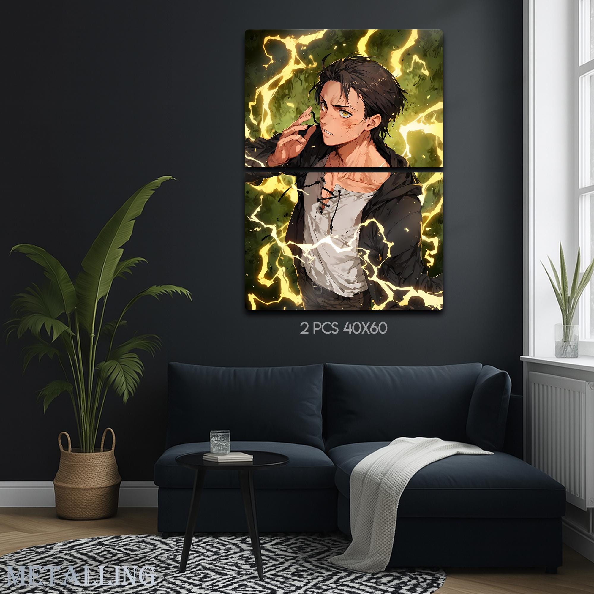 Eren Yeager Titan Transformation Metal Poster, Attack on Titan Wall Art ...