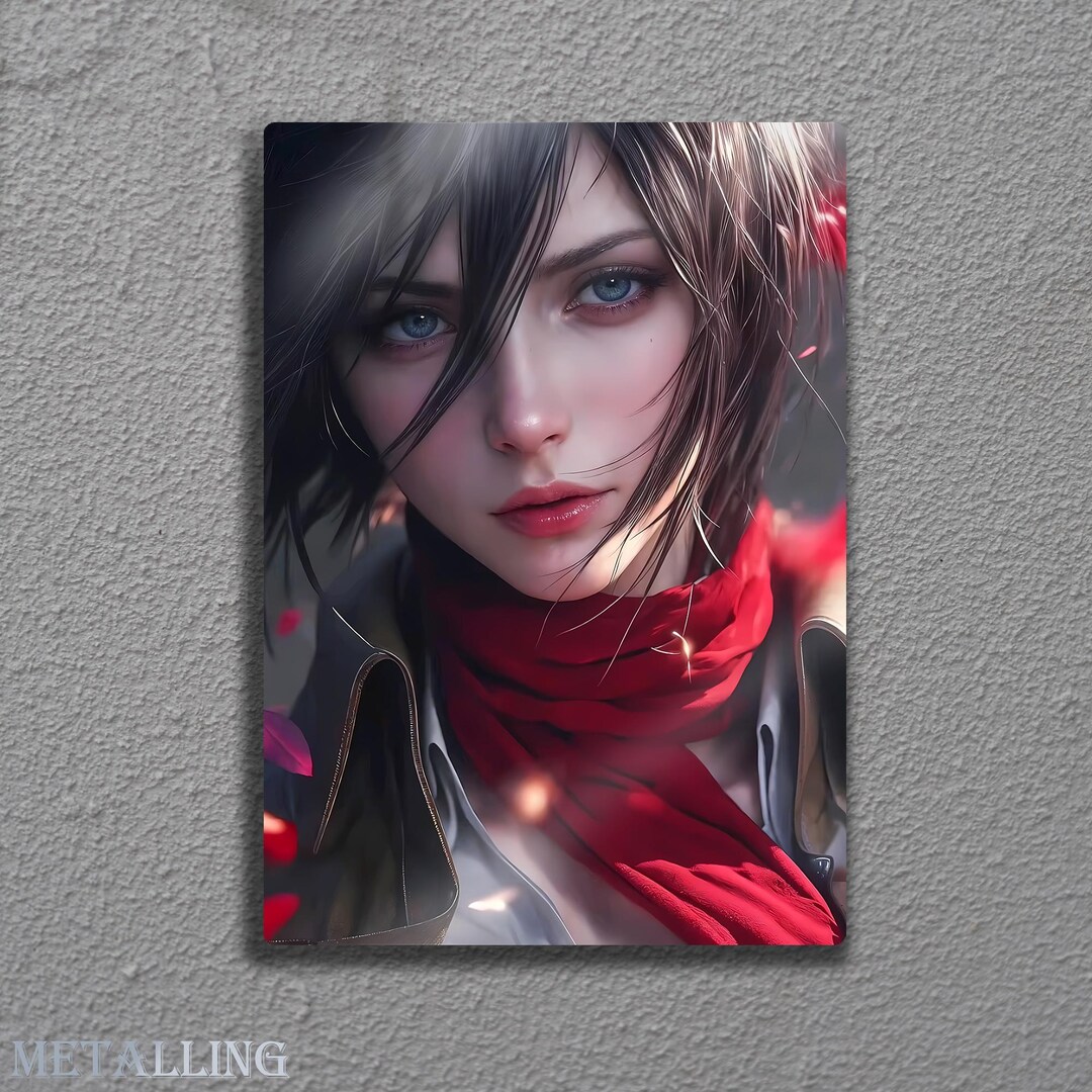 Aluminum Print, Mikasa Ackerman Metal Poster, Realistic Attack on Titan ...