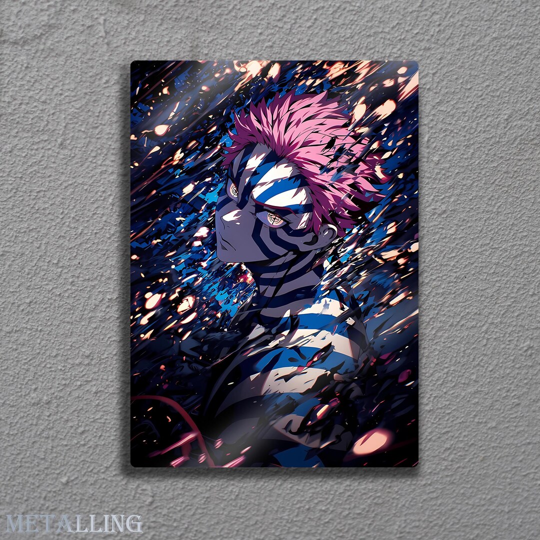 Akaza Metal Wall Art, Demon Slayer Poster, Upper Moon Three Print ...