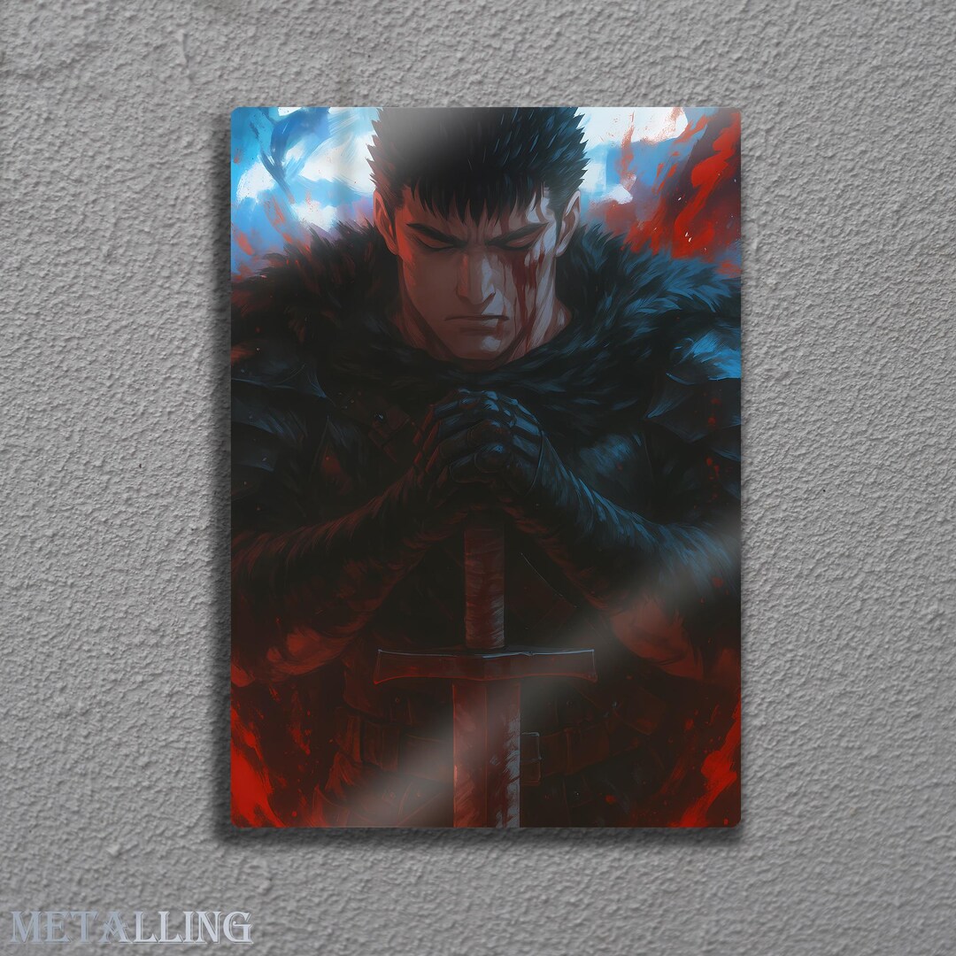 Guts in Berserker Armor Metal Poster, Berserk Wall Art, the Black ...