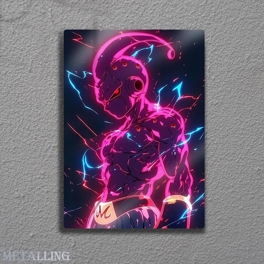 Metal Wall Art, Dragon Ball Z, Kid Buu Neon Poster, Anime Fan Gift - Etsy