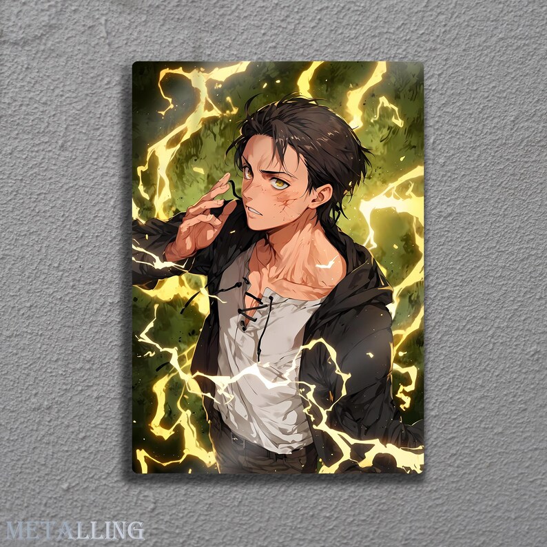 Eren Yeager Titan Transformation Metal Poster, Attack on Titan Wall Art ...