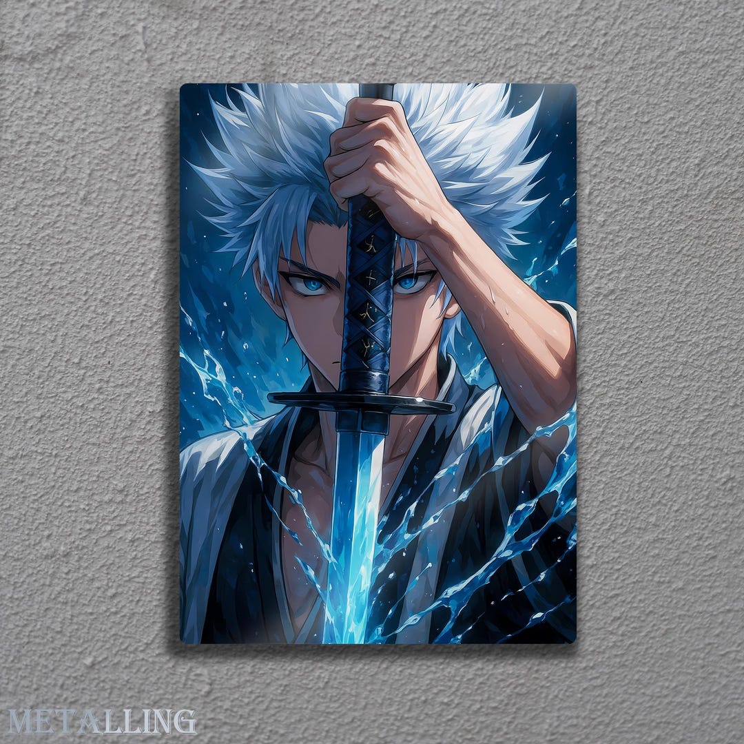 Toshiro Hitsugaya Metal Poster, Bleach Anime Wall Art, Captain ...