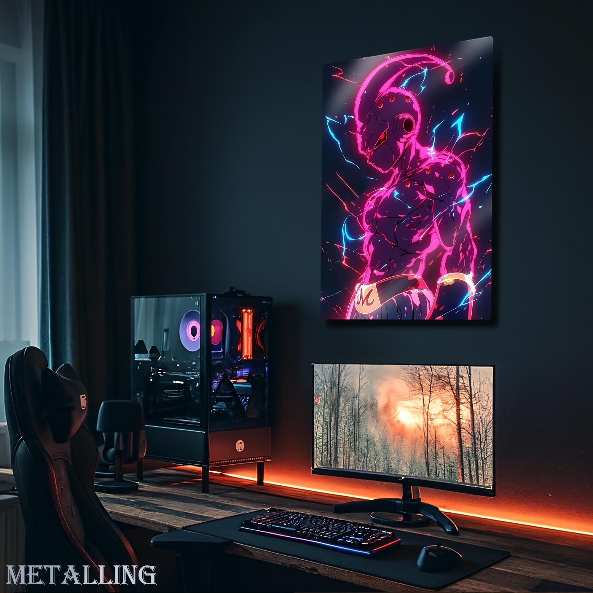 Metal Wall Art, Dragon Ball Z, Kid Buu Neon Poster, Anime Fan Gift - Etsy