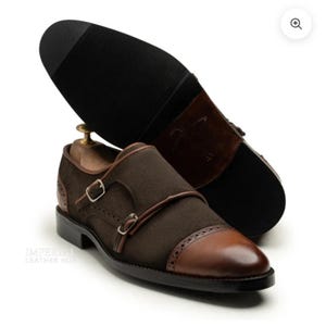 Dark Brown Double Monk Shoes - Etsy