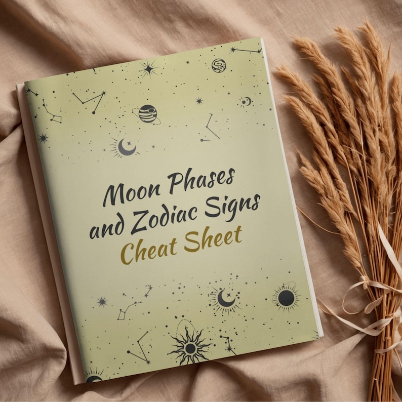 2026 Moon Phase & Zodiac Cheat Sheet | Printable Lunar Calendar ...