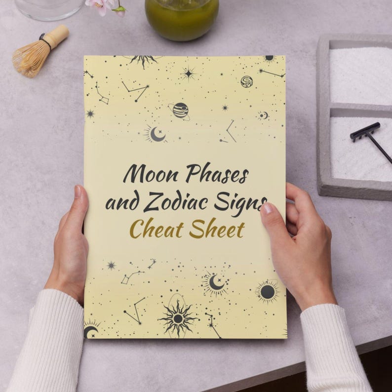 2026 Moon Phase & Zodiac Cheat Sheet | Printable Lunar Calendar ...