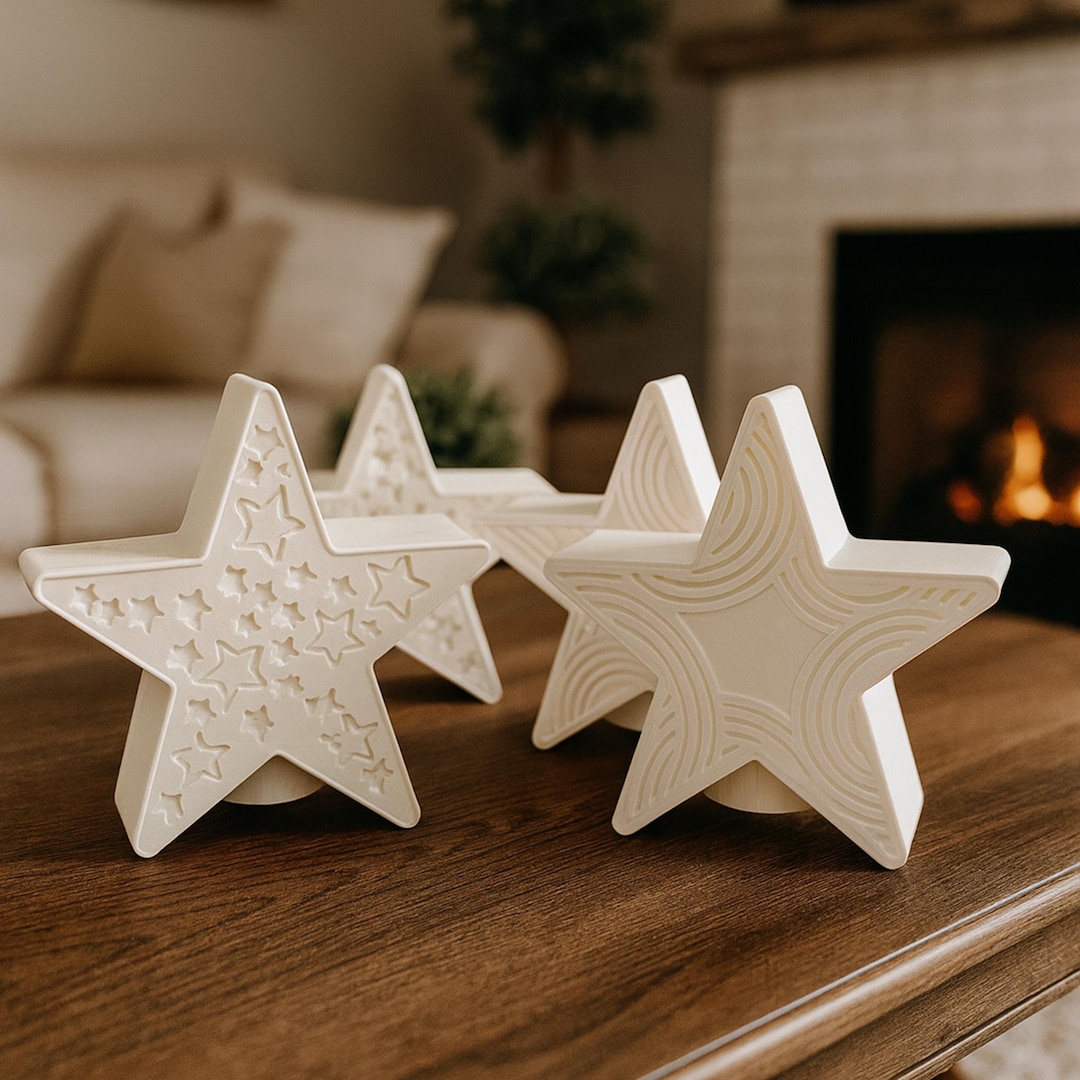 3D Printed Star Tealight Holder, Holiday Home Decor - Etsy