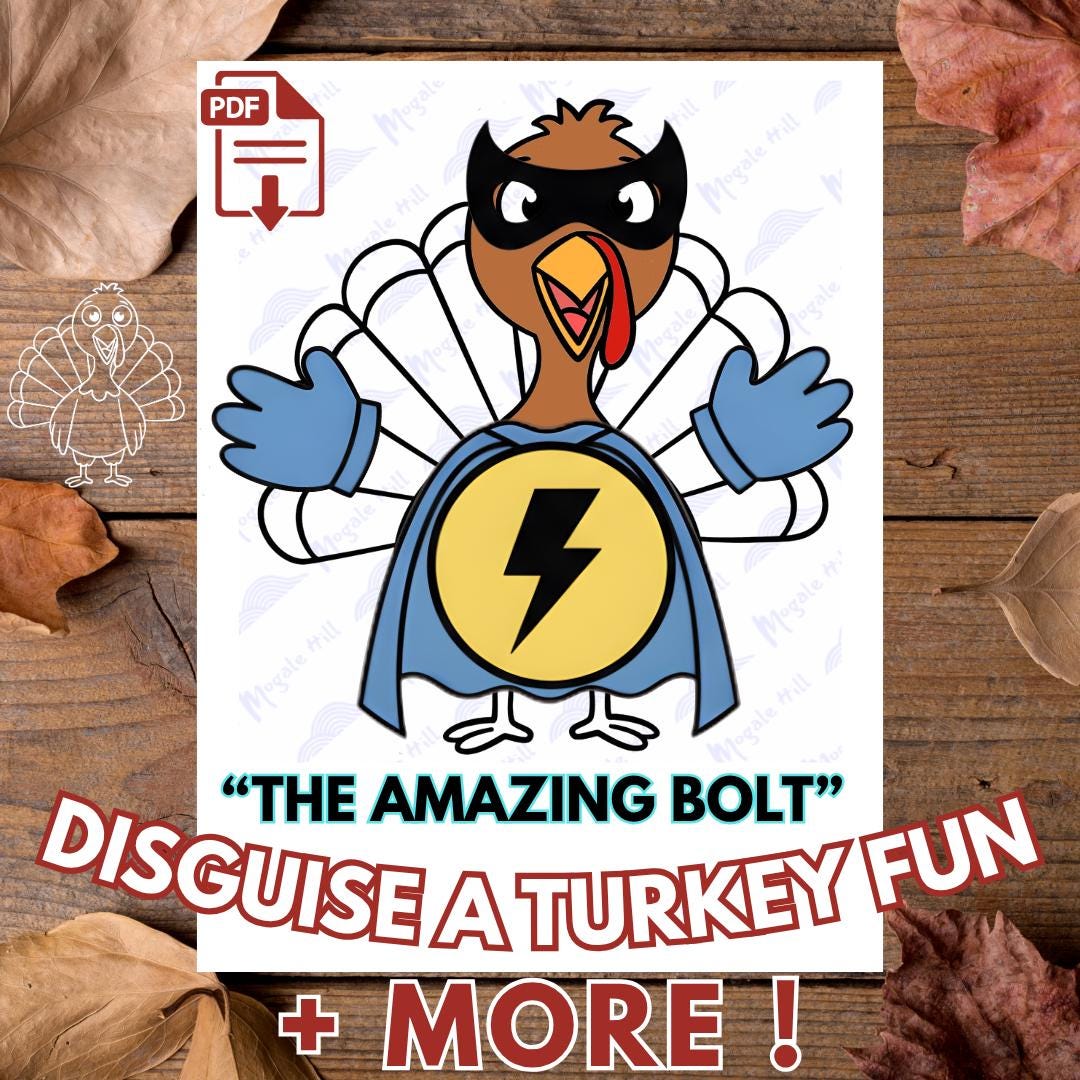 Cut & Color Template | the AMAZING BOLT | Fall Holiday Printable | Cut ...
