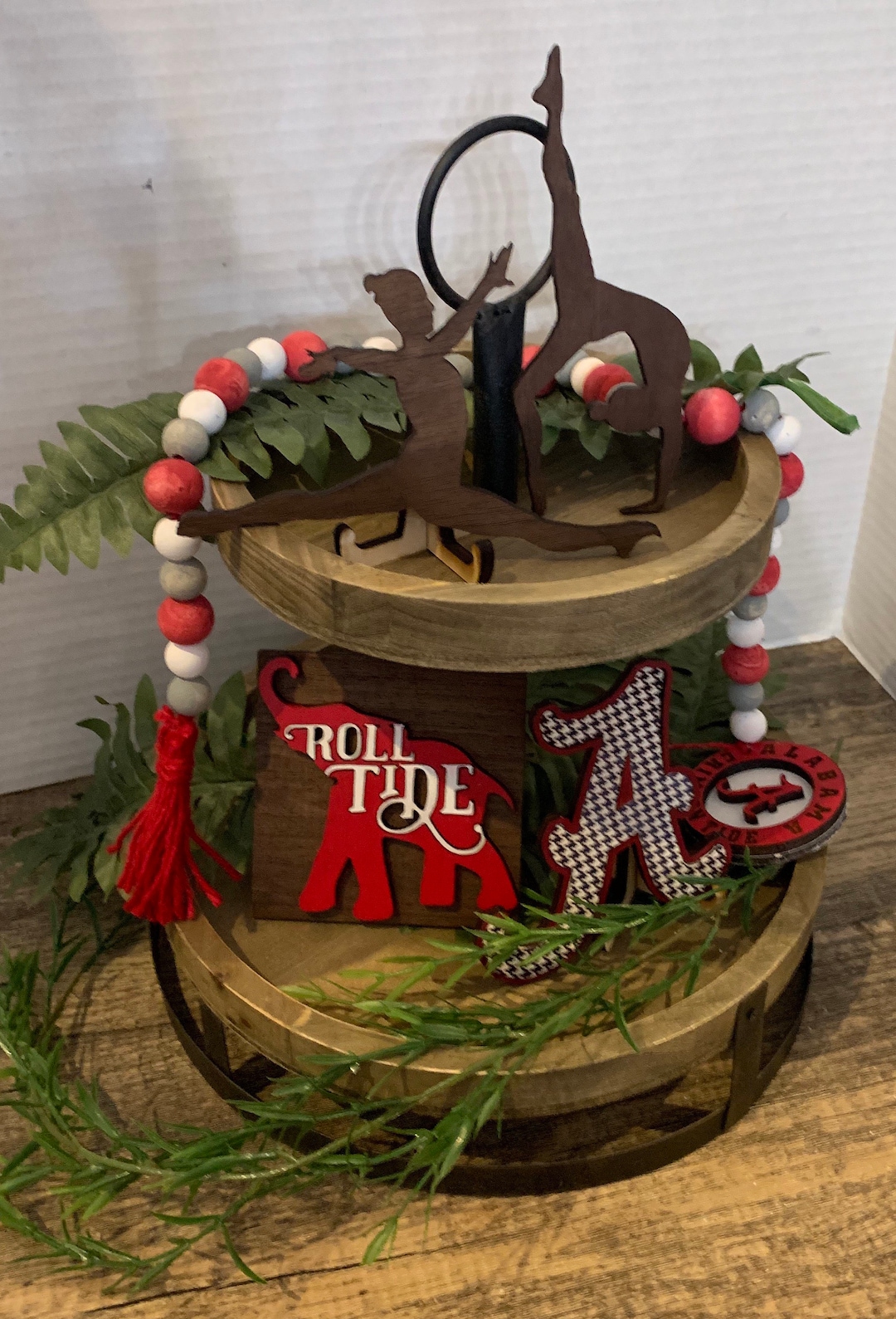 University of Alabama Tiered Tray Decor for Gymnastics Roll Tide ...