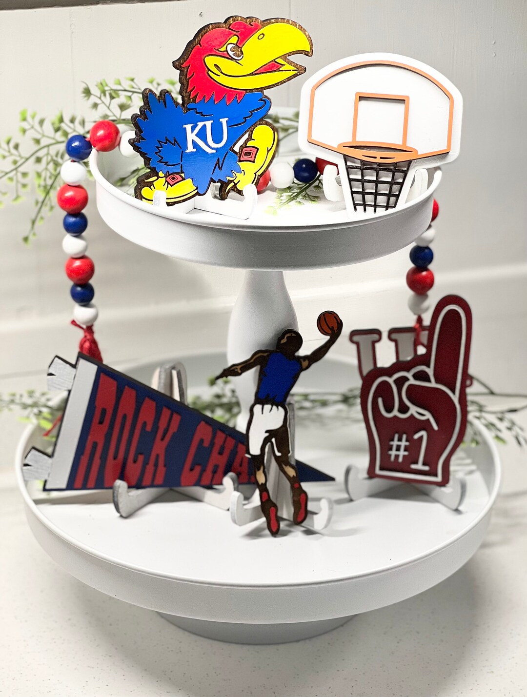 KANSAS UNIVERSITY Basketball Tiered Tray Decor KU Signs - Etsy