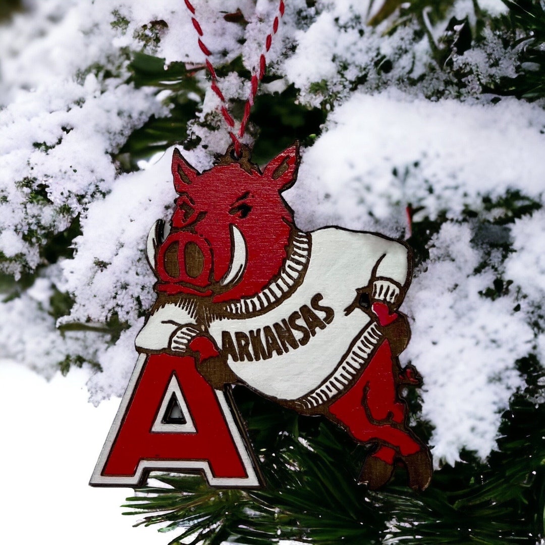 UNIVERSITY of ARKANSAS Ornament Mascot Hog Christmas - Etsy
