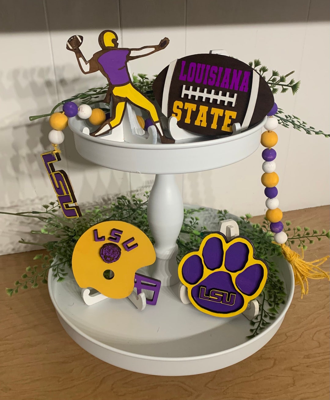 Louisiana State University Football Tiered Tray Decor Signs Farmhouse ...