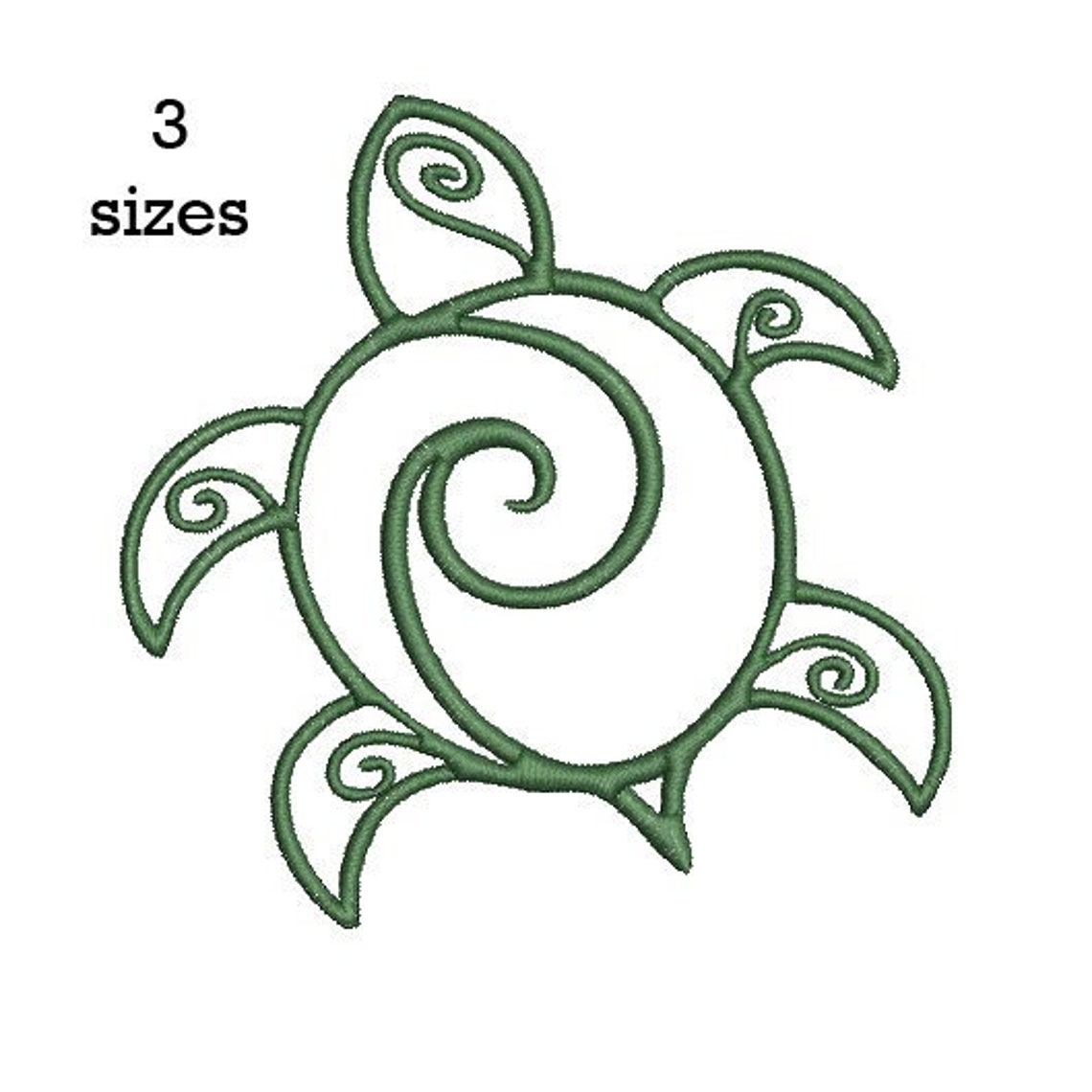 Turtle Embroidery Design in 2 3 and 4 Inches Machine - Etsy