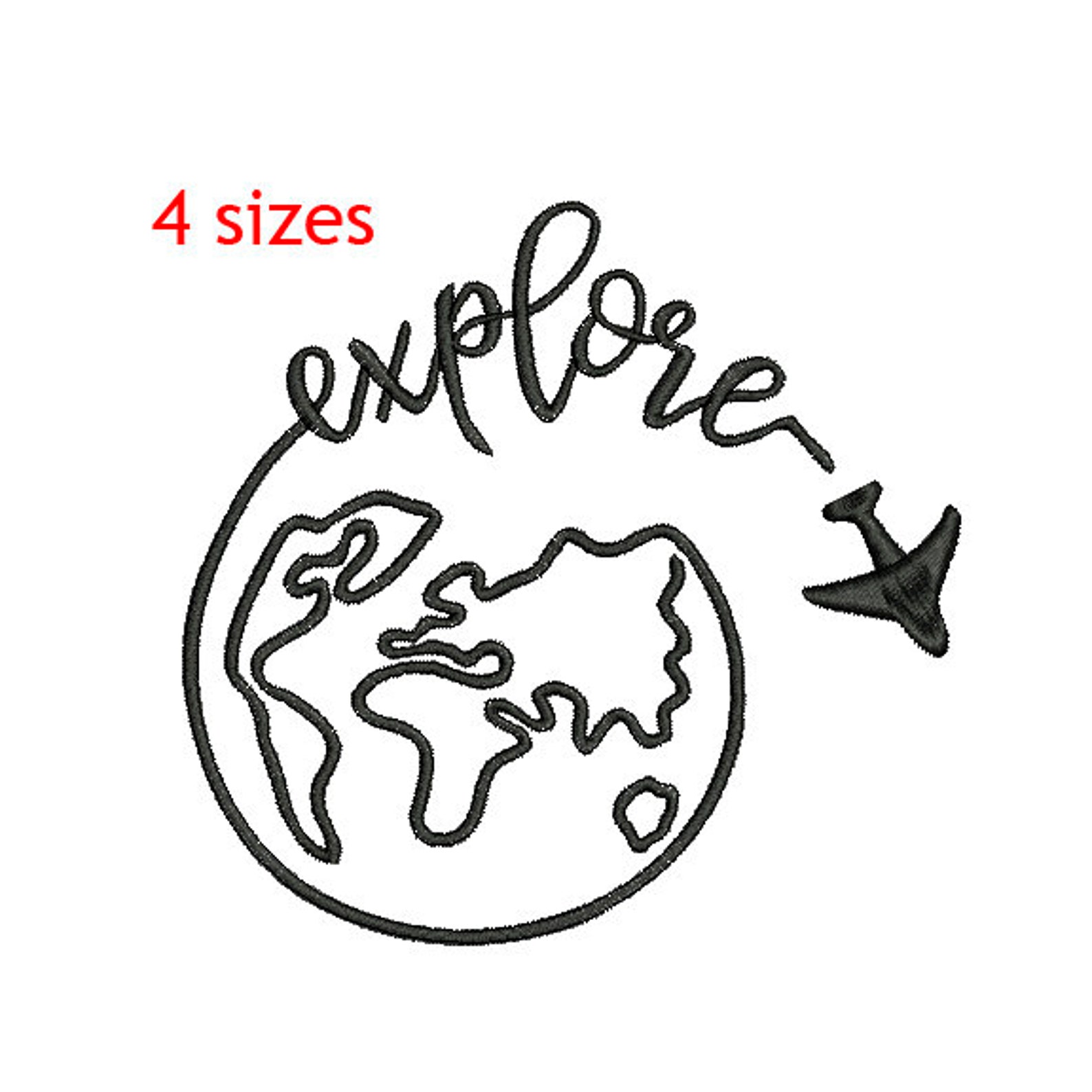 Explore the World, World Map Machine Embroidery, Travel Machine ...