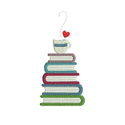 Stack of Books Machine Embroidery Design - Etsy