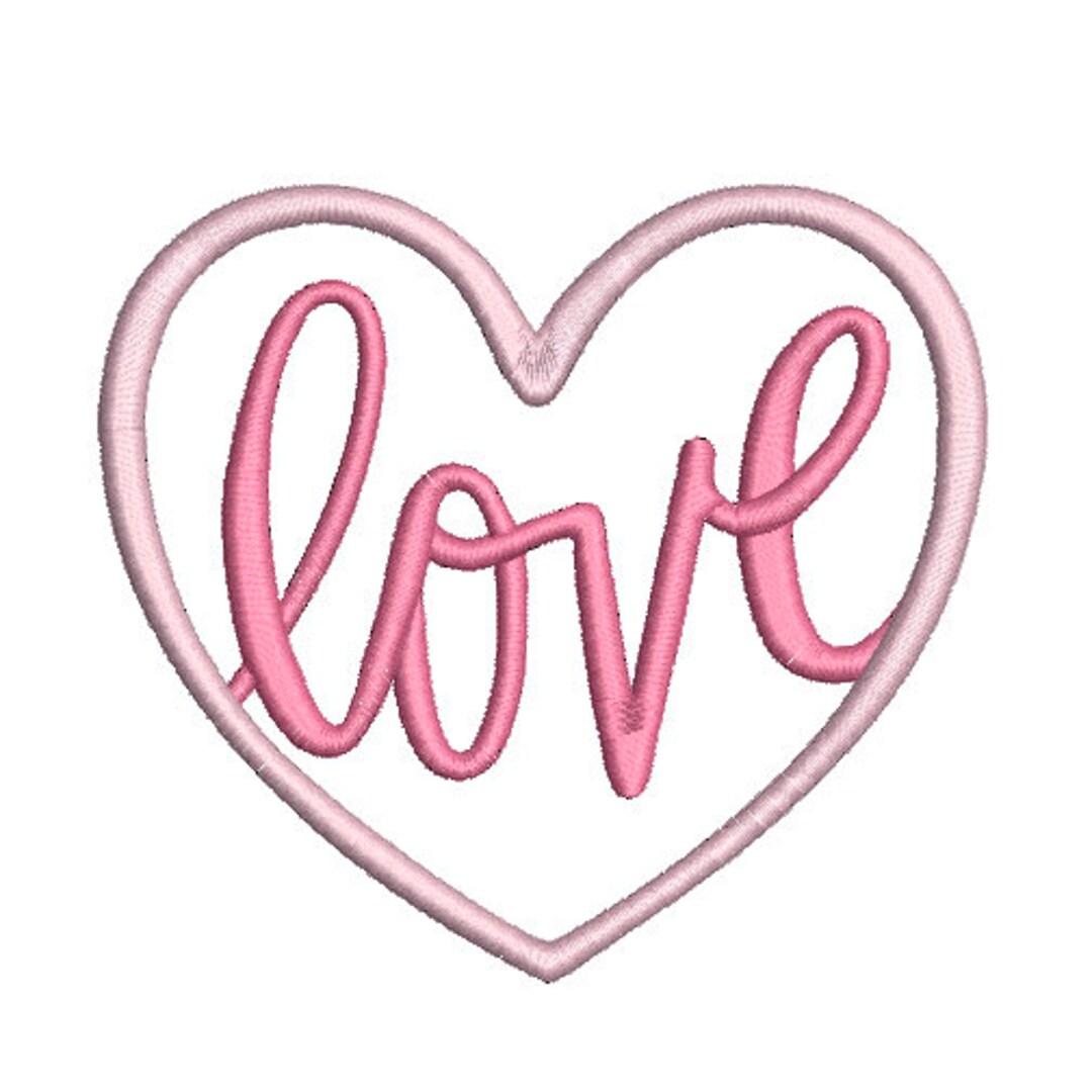 Love Heart Machine Embroidery Design, Love Text in Heart Maching ...