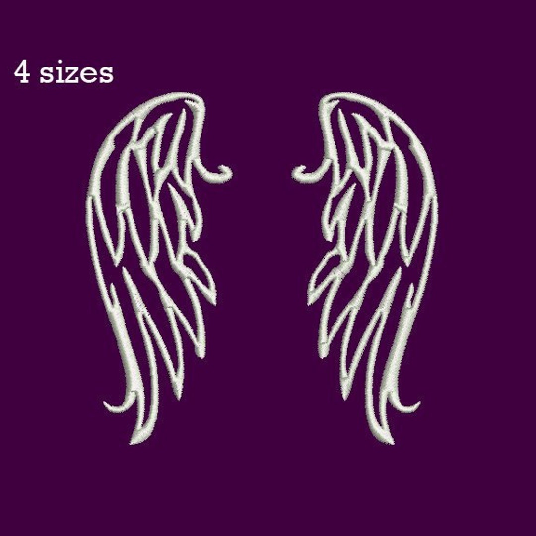 Angel Wings in 4 Sizes Machine Embroidery Design, Angel Wings ...