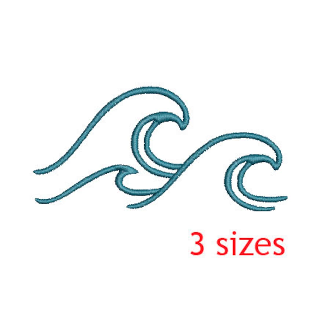 Wave Machine Embroidery Design, Ocean Waves Design, Ocean Embroidery ...