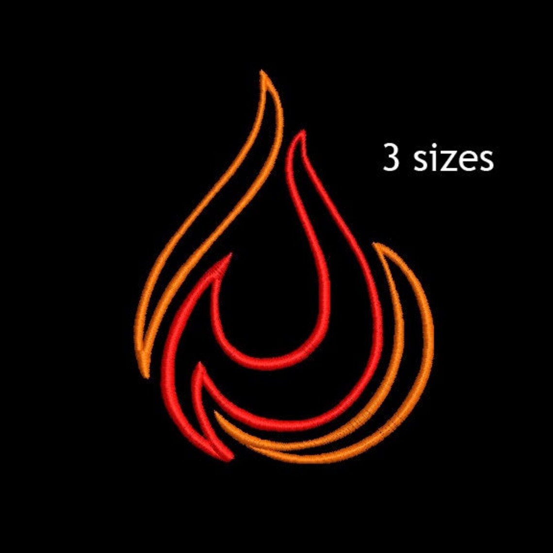 Fire Machine Embroidery Design Book Flame Design Fire - Etsy