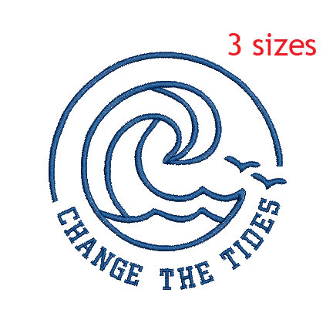 Wave Machine Embroidery Design, Change the Tides Design, Ocean ...