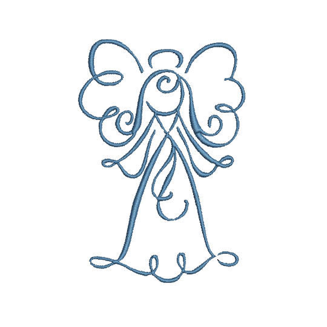 Angel in 3" and 4" Machine Embroidery Design, Angel Design, Angel ...