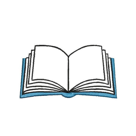 Open Book Machine Embroidery Design Book Design Reading | Etsy Canada