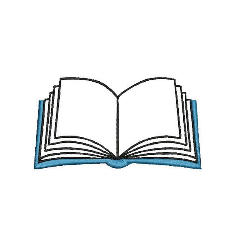 Open Book Machine Embroidery Design Book Design Reading | Etsy Canada
