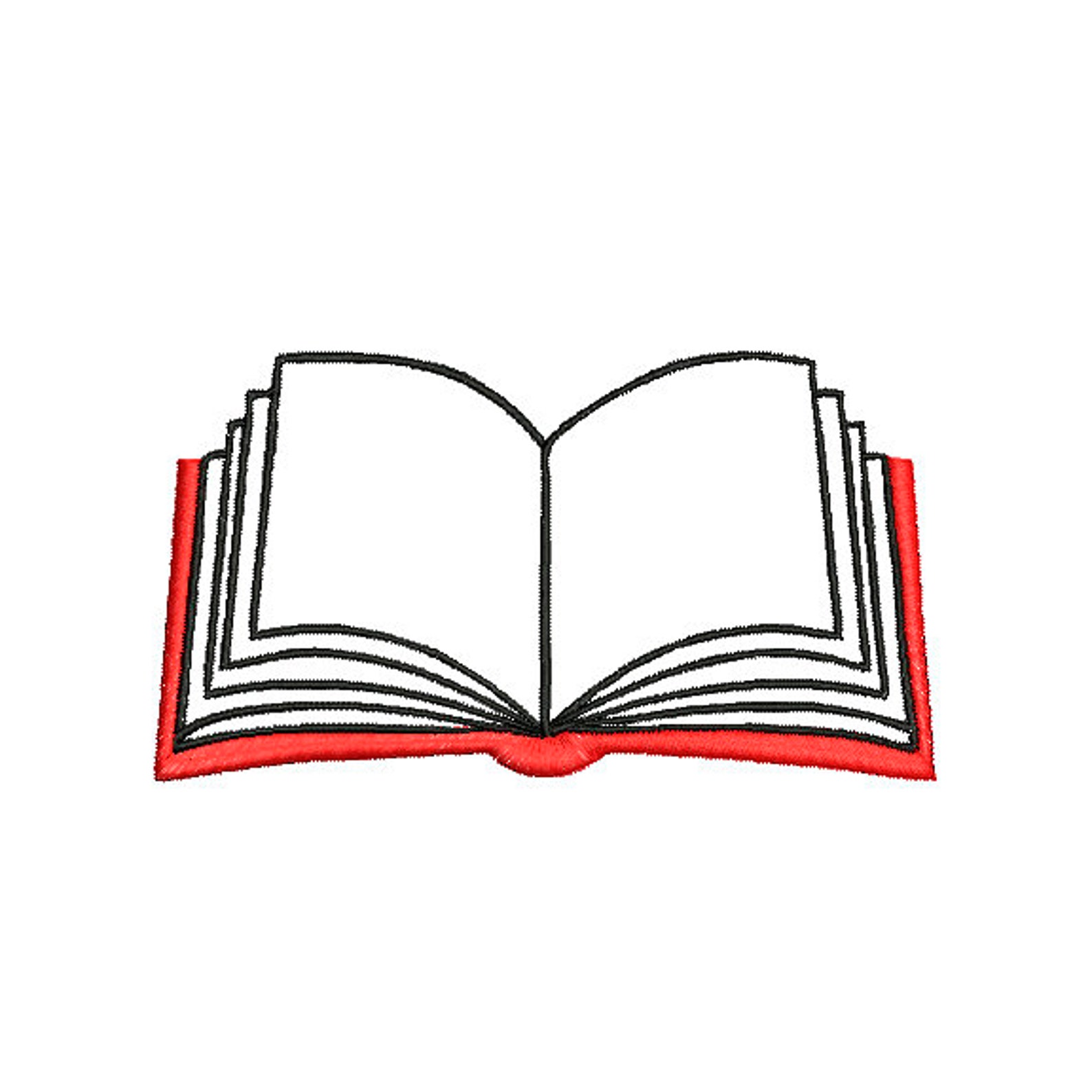 Open Book Machine Embroidery Design, Book Design, Reading Embroidery ...