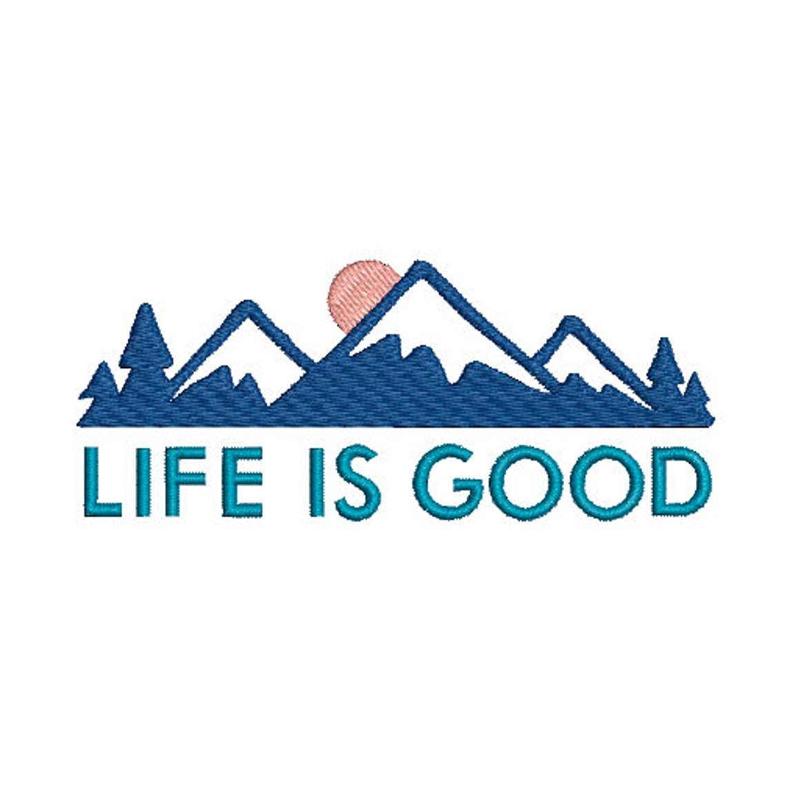 Life is Good Machine Embroidery Design Mountain Design - Etsy