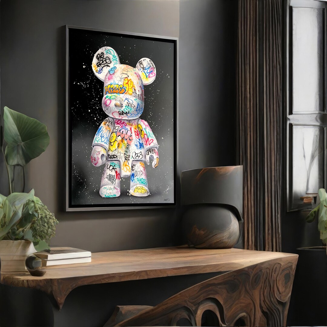 Urban Graffiti Kaws Style Wall Art Print on Canvas Modern Pop Framed ...