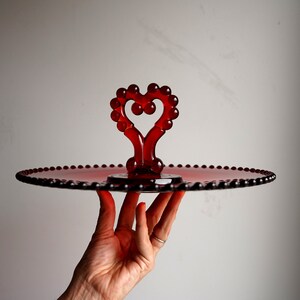 RARE Imperial Glass Candlewick Heart Regal Ruby Red Tray - Etsy