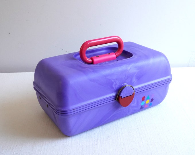 Vintage Caboodles Purple Swirl Organizer With Mirror Made in - Etsy