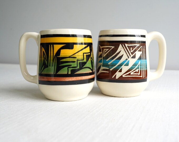 Pair (2) Signed Ute Native American Mugs - Etsy