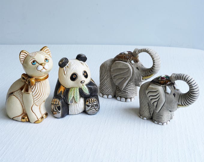 CHOICE: Artesania Rinconada - Gold De Rosa Panda | Cat | Pair Elephant ...