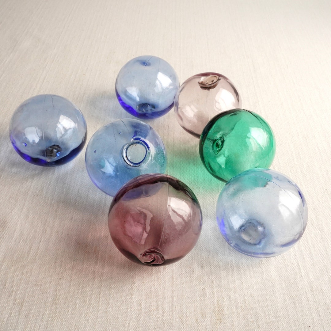 Collection 7 Glass Ball Floaters Pink Amethyst Green Blue - Etsy