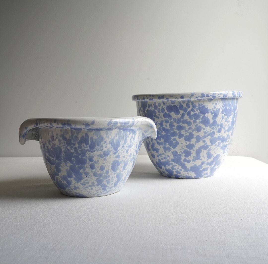 Bennington Potters Splatter Mixing Batter Bowls #1880 #1877 - Handmade ...