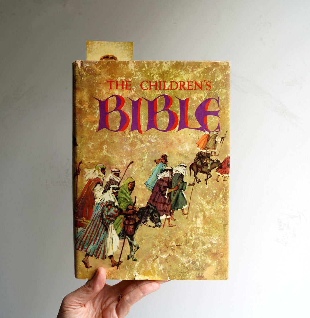 1965 Edition Golden Press "the Children's Bible" Oversized Picture Dust ...