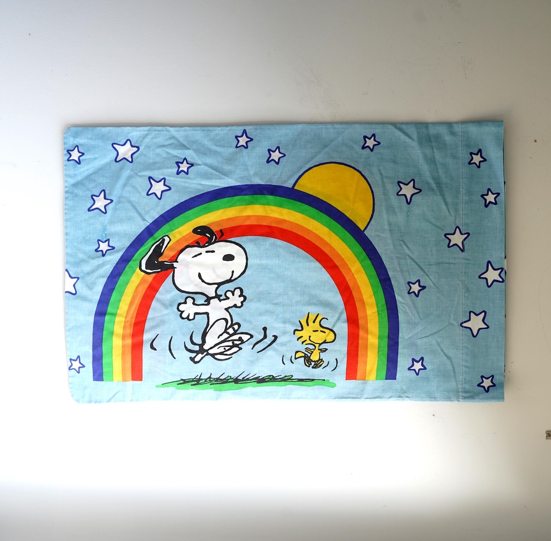 Rainbow Snoopy Woodstock Peanuts Pillowcase - Made in USA - Etsy