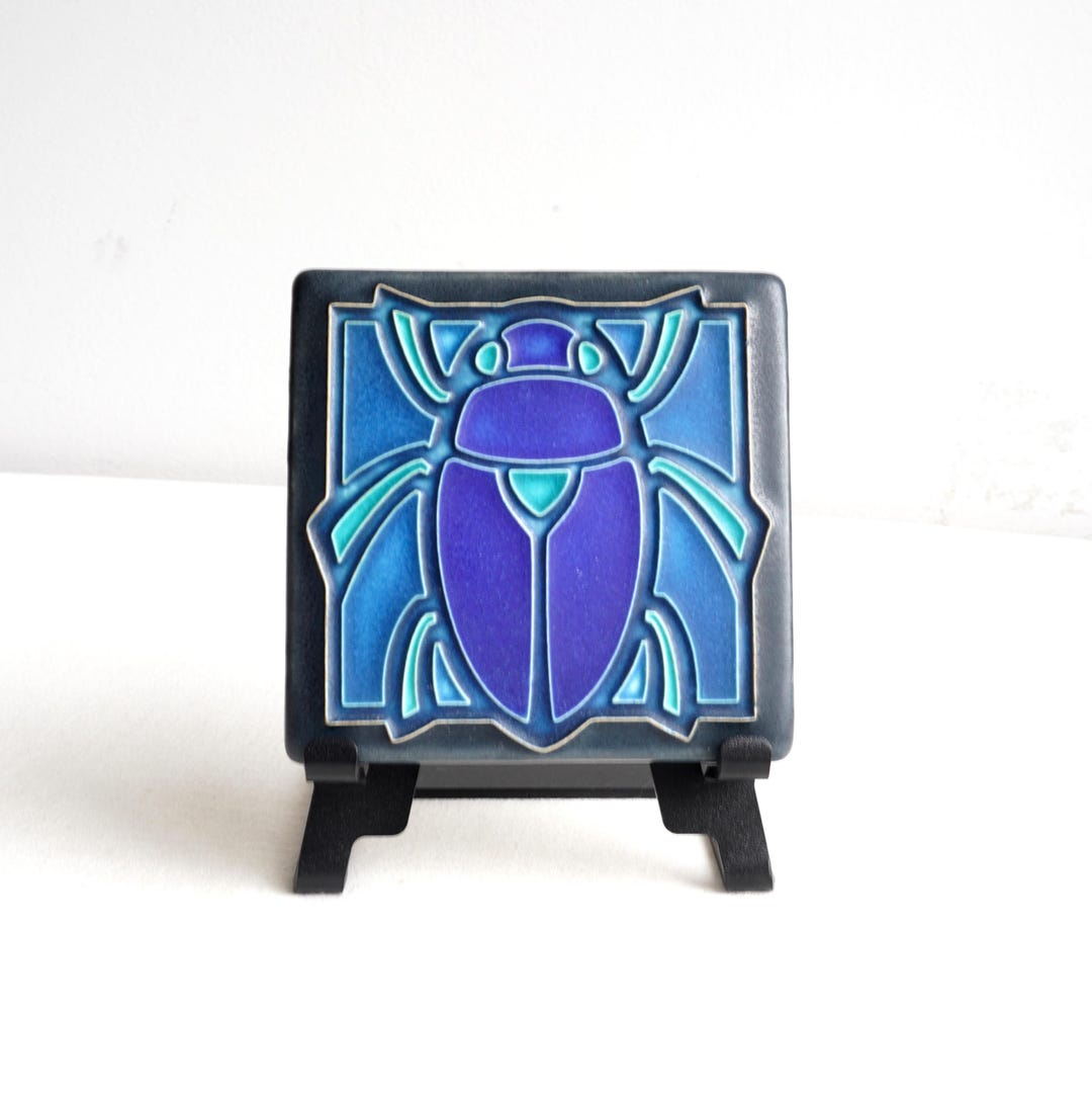 Motawi Tileworks Arts & Crafts scarab Made in Ann Arbor MI 4x4 - Etsy