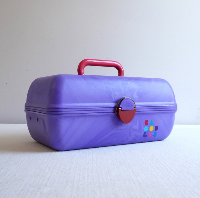 Vintage Caboodles Purple Swirl Organizer With Mirror Made in - Etsy