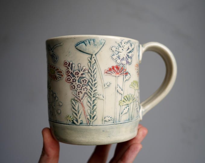 Signed Flora & Fauna Handmade Slab Ceramic Mug - Etsy