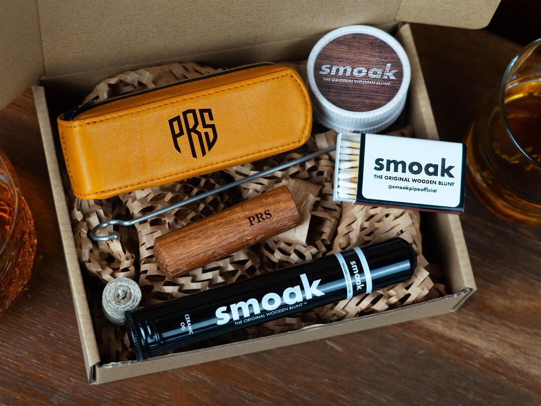 Custom Whiskey Leather Case Glass Wood Cigar Pipe Chillum Premium ...