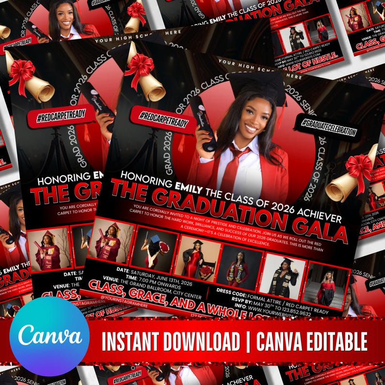 Class of 2026 Graduation Invitation Template, Editable Graduation ...