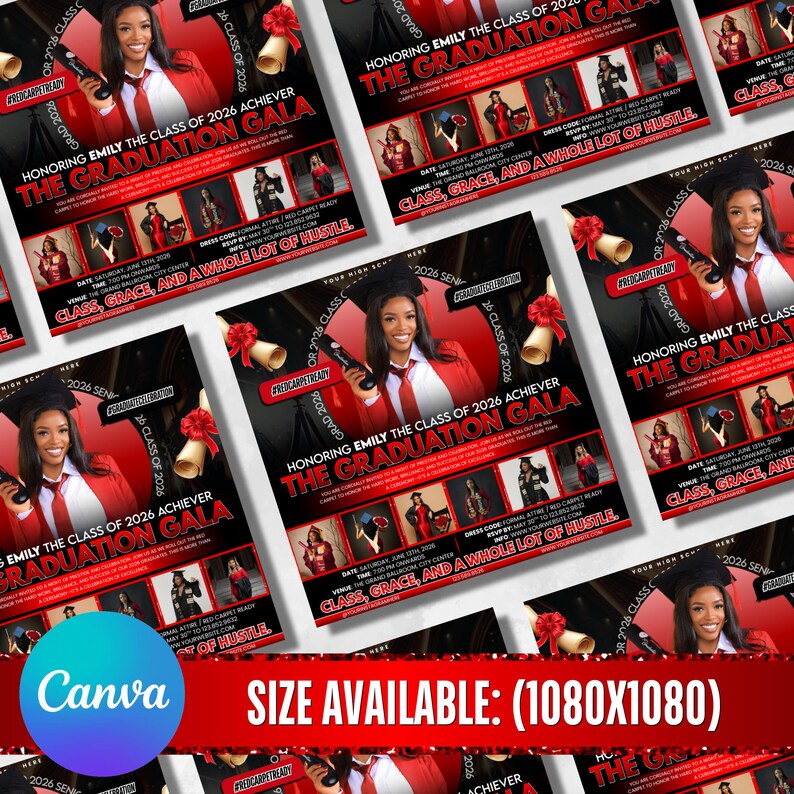 Class of 2026 Graduation Invitation Template, Editable Graduation ...